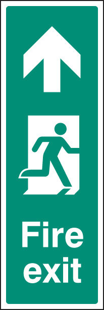 Fire Exit Up (Portrait) Sign (UK) | Warning Safety Signs