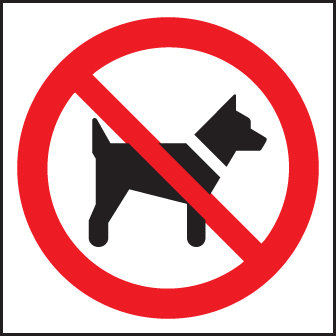 No Dogs (Symbol) Sign - Warning Safety Signs