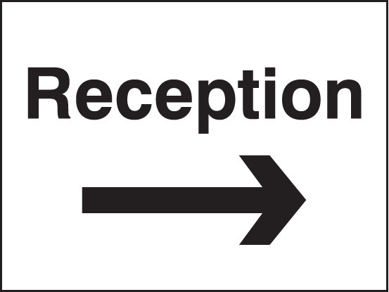 Reception Arrow Right Sign | Information - Warning Safety Signs